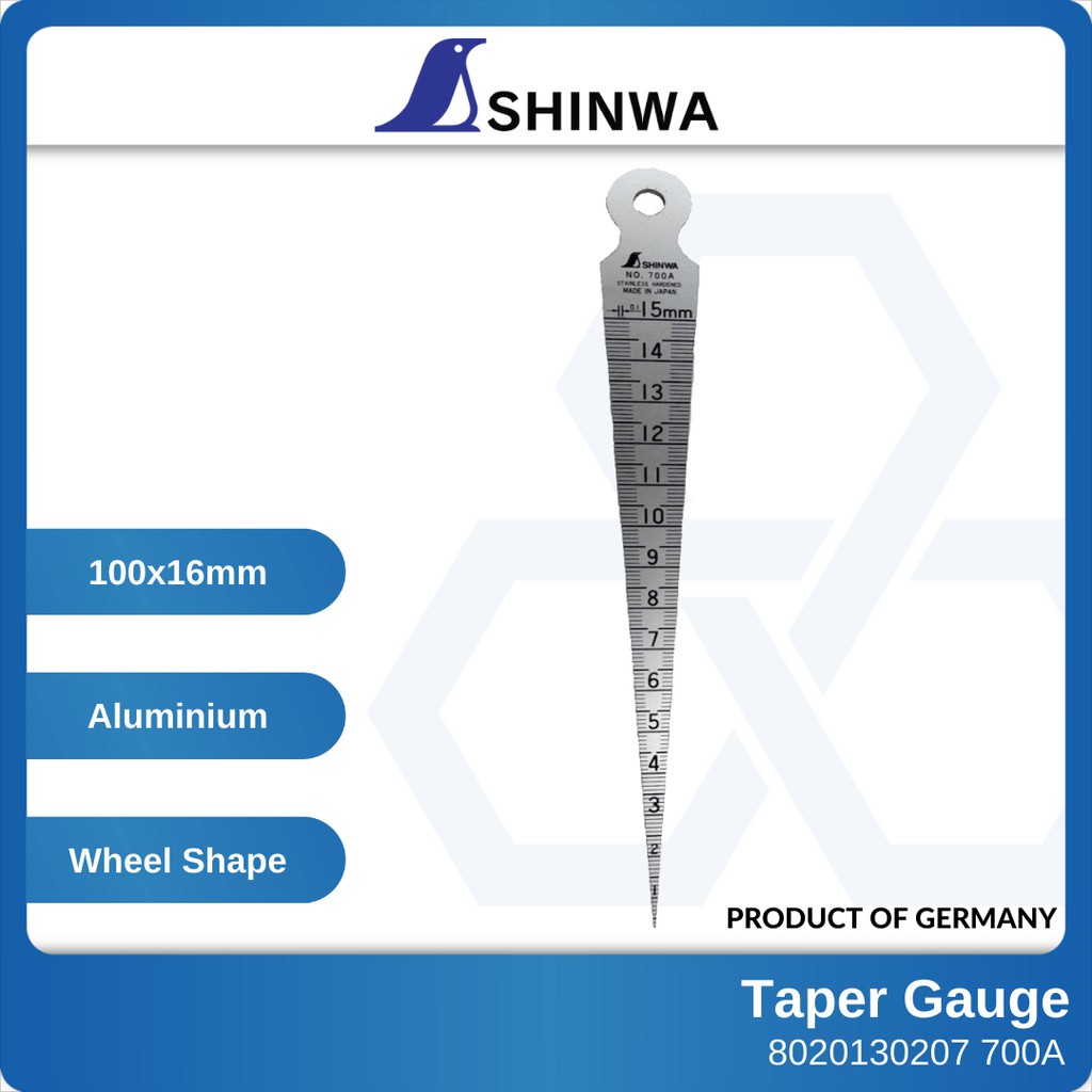 SHINWA 1~15MM Taper Gauge Stainless Steel Gap Taper Depth Welding Steel ...