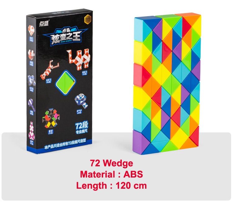 Magic Snake Puzzle 48/72 Wedge Funny Hollow Magic Ruler Twisty Snake ...