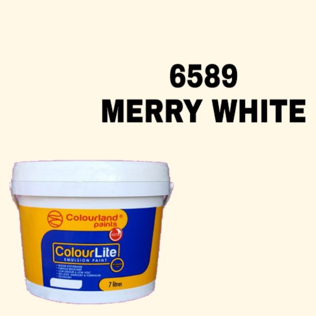 7LITRE COLOURLAND COLOURLITE EMULSION PAINT (6589 MERRY WHITE) | Shopee ...