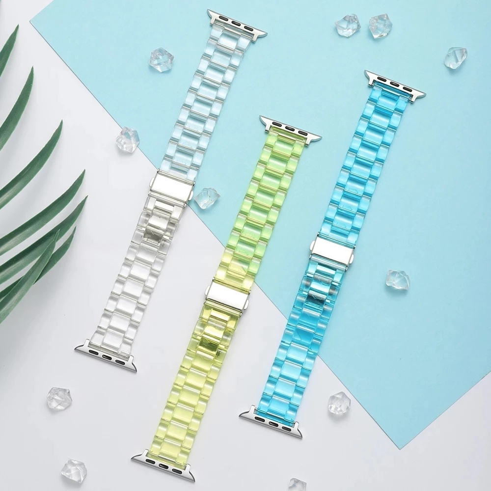 Iwatch Transparent Strap Resin Watch Band for Watch iwatch Series 7 6 5 ...