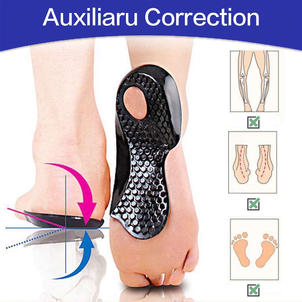 1 pair Flat Foot Corrector Gel Insole Cure Flat Feet O/X Leg Arch ...