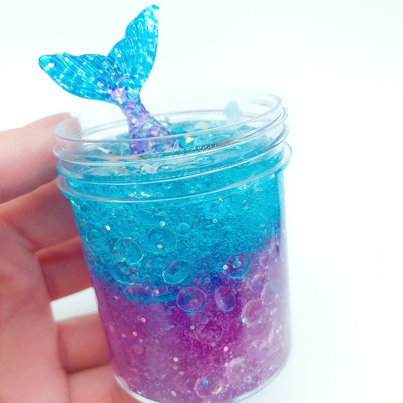 Mermaid Princess Slime INS Mixed Color Crystal Slime Fluffy Floam Safe ...