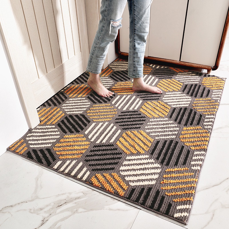 Nordic striped home floor mat carpet entrance hallway wear-resistant ...