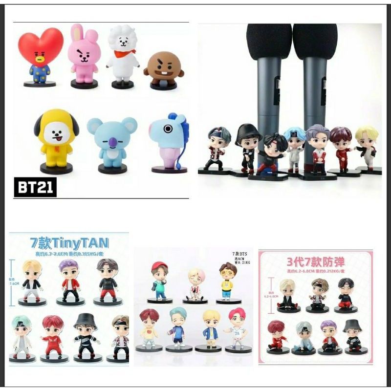 Miniature BTS BT21 Tiny Tan BTS Mic Drop Jungkook Jimin JHope Suga V | Shopee Malaysia