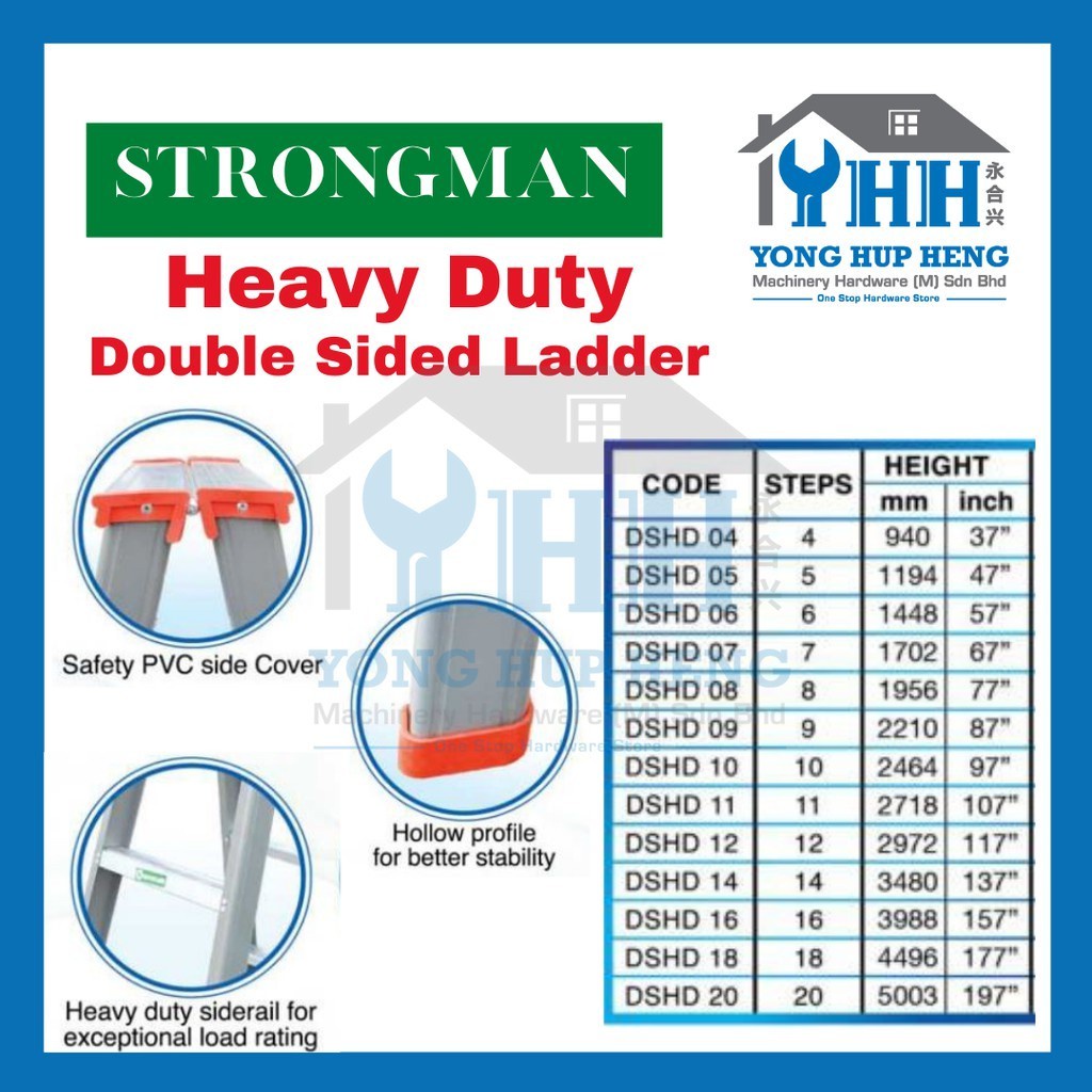 [Heavy Duty] STRONGMAN 4-8 steps Double Sided Ladder / Heavy Duty ...