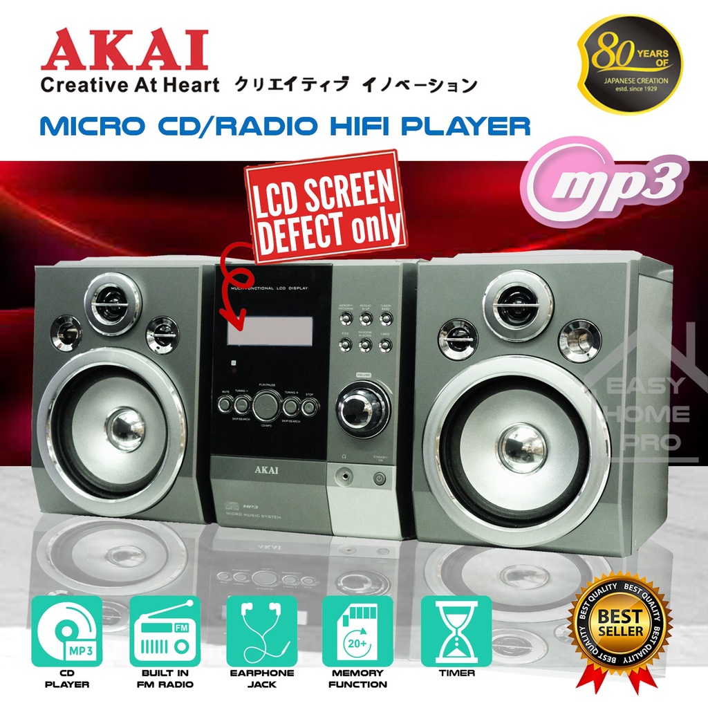 AKAI S1151C CD Micro Hi-Fi HiFi Component System CD Radio (CD/FM/AM ...