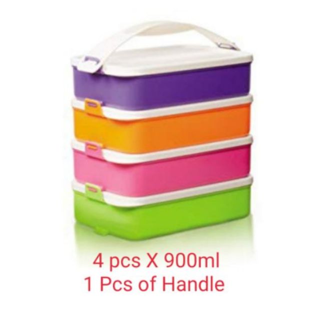 TUPPERWARE Click to Go 900ml(4 Pcs) with handle(1 Pcs) | Shopee Malaysia