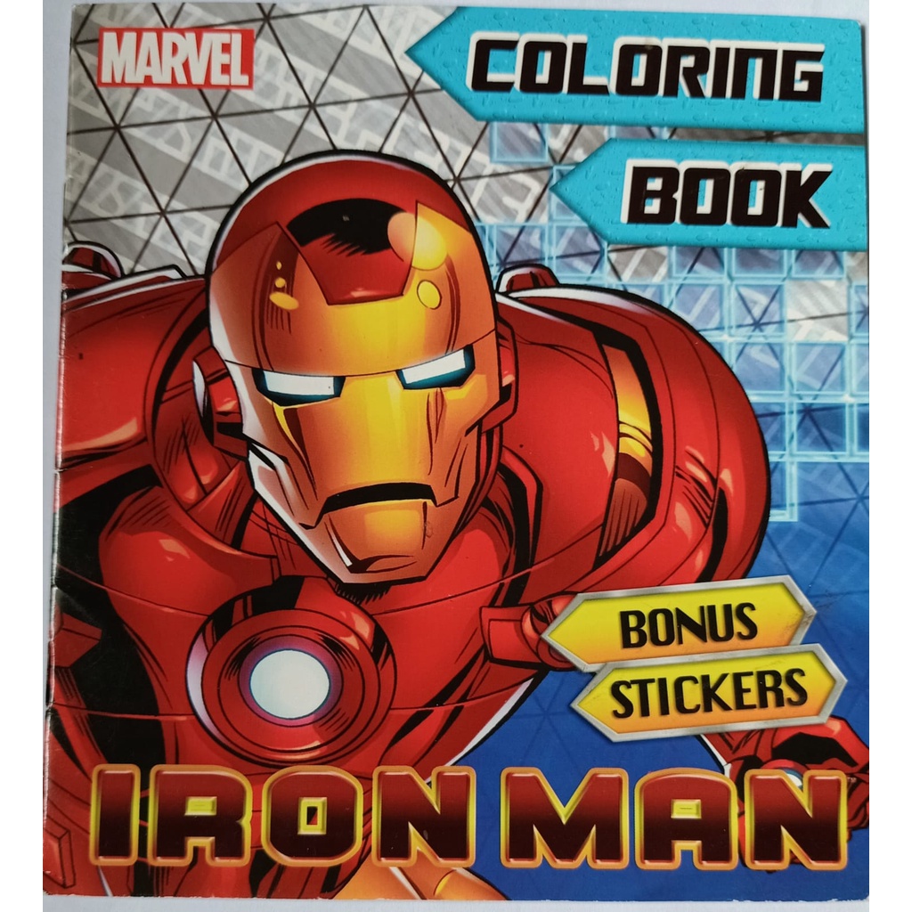 Marvel Iron Man Coloring Book + Bonus Stickers | Shopee Malaysia
