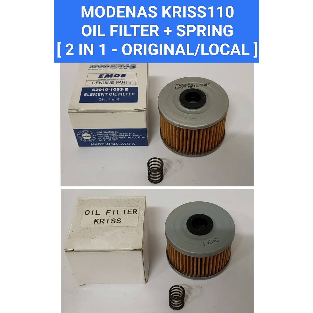 KRISS110 [ ORIGINAL/LOCAL - 2 IN 1 ] OIL FILTER + SPRING | Shopee Malaysia