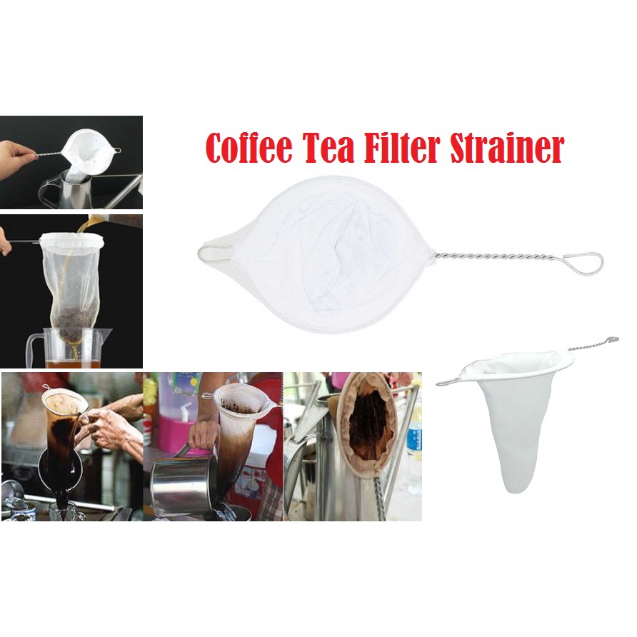 🌟READYSTOCK🌟Reusable Large Size Milk Tea Coffee Filter Strainer Cloth ...