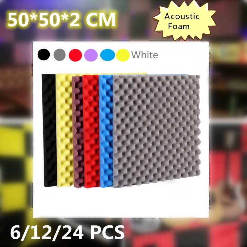 Newest 50x50x2cm Soundproof Sponge Studio Egg Wall Mount Sound Stop ...