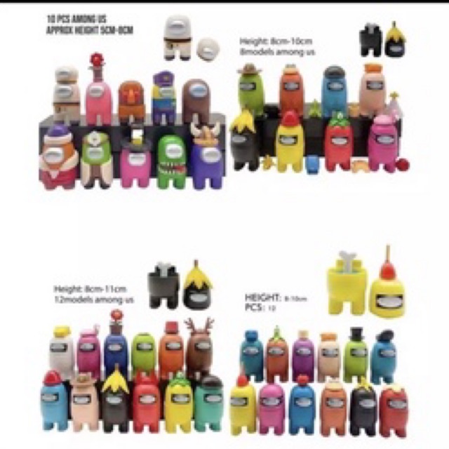 Among Us Set of 10 and Set of 12 Collectible Figure Among Us Games ...
