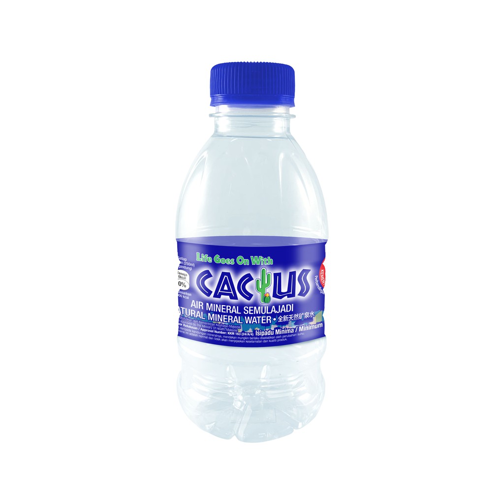 PACKAGE OF 10 PACKS : CACTUS NATURAL MINERAL WATER 250ML X 24 BOTTLES ...