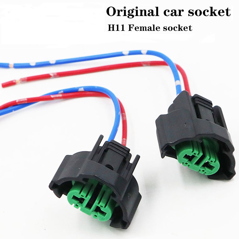 2pcs H11 Original Type Headlight Bulb Socket Female Adapter Wiring ...