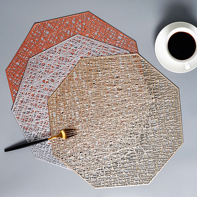 PVC Thermal Insulated Table Mat Hollow Heat Protection Wear Resistant ...