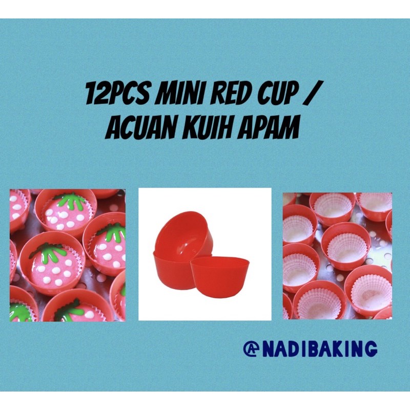 Acuan Kuih Apam Merah 12pcs ( Kecik/Besar) | Shopee Malaysia