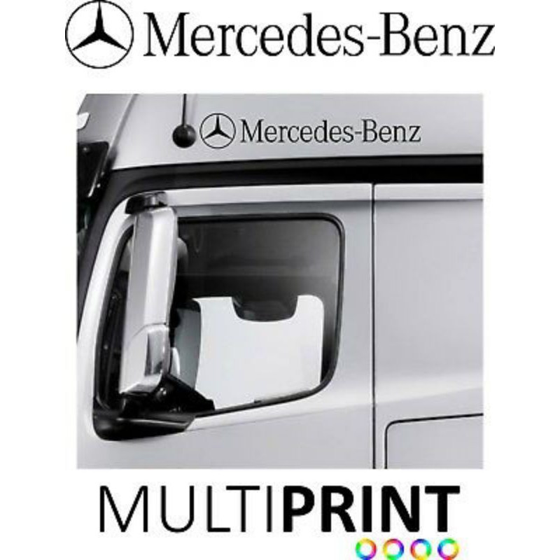 2 x Mercedes Lorry Door Truck Vinyl Sticker Decal Cab HGV Actros FREE P ...