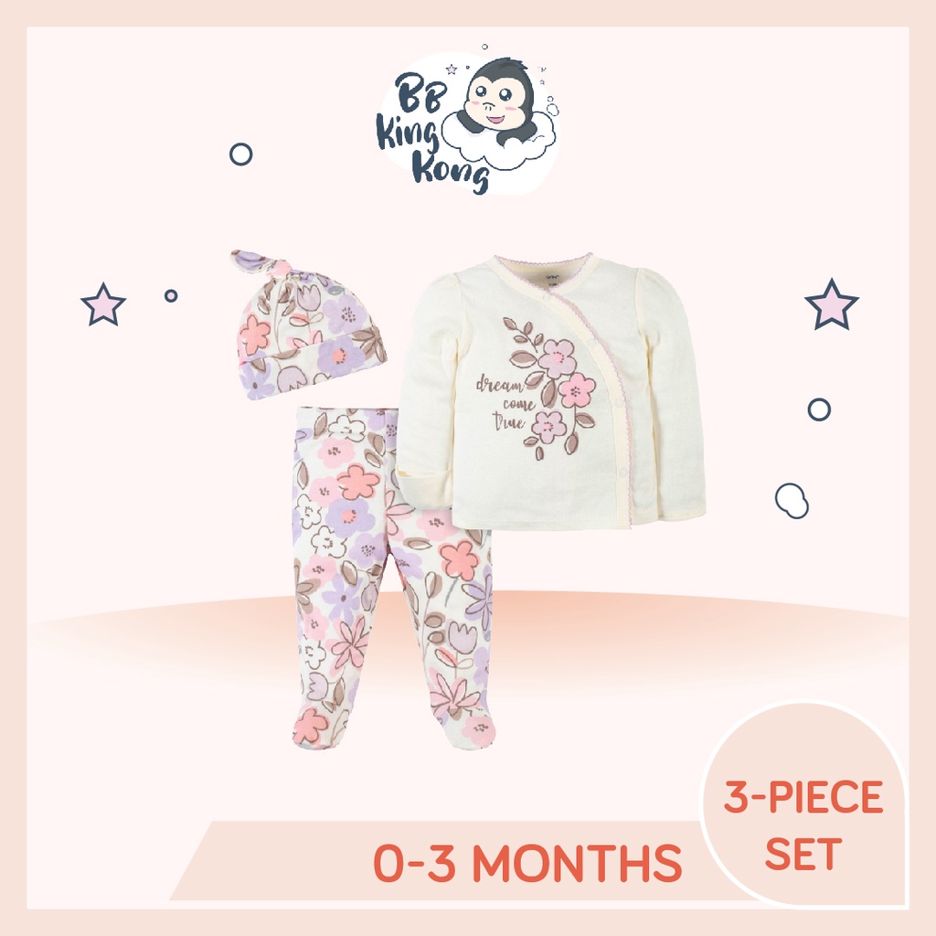 BB King Kong Gerber 3-Piece Baby Girls Bunny Ballerina Take-Me-Home Set ...