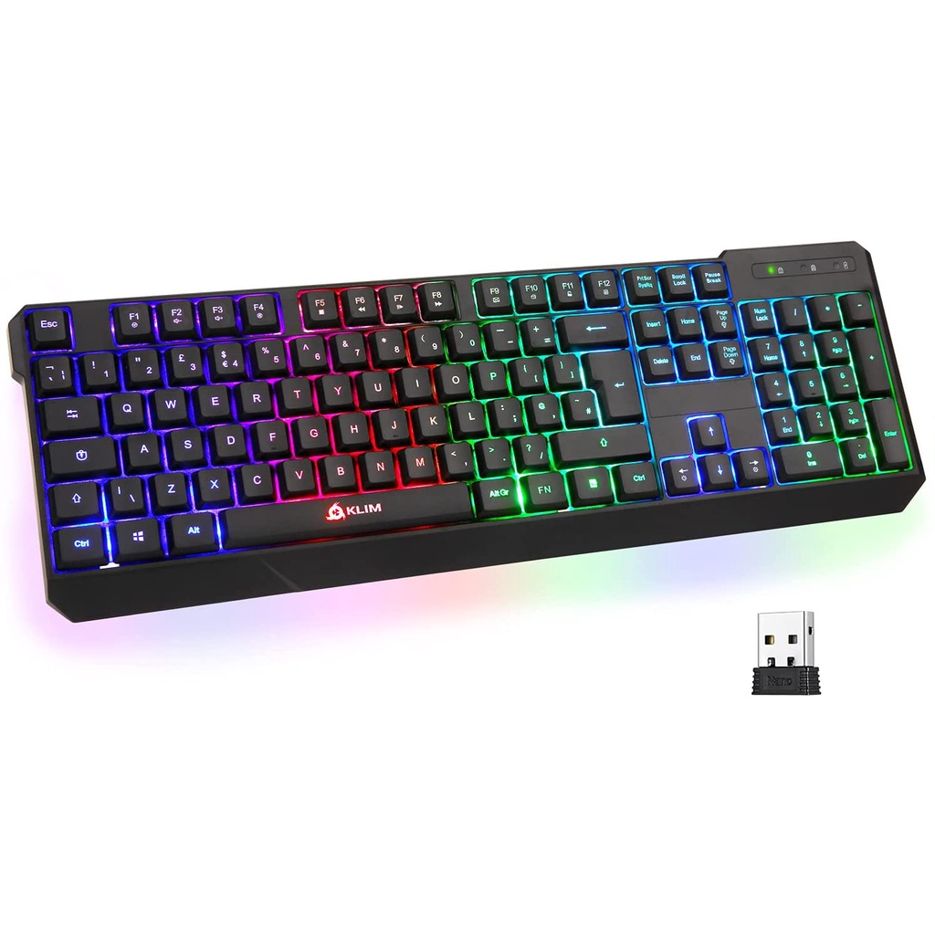 KLIM Chroma Wireless Gaming Keyboard - Rechargeable & Gaming Keyboard ...