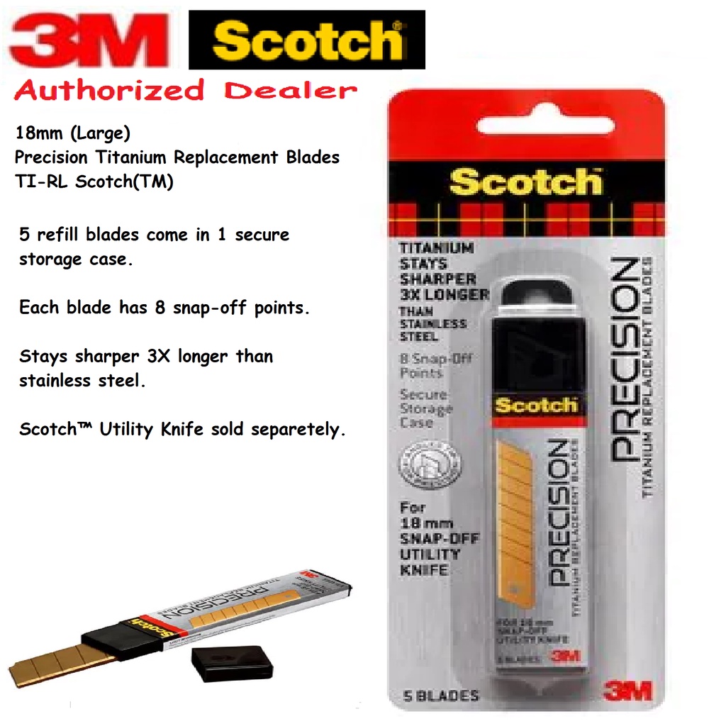 3M Scotch Precision Titanium Utility Cutter Knife Blade - Home Office ...