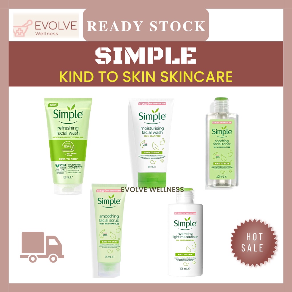 SIMPLE KIND TO SKIN SKINCARE|SIMPLE FACIAL WASH|SIMPLE MOISTURIZER ...