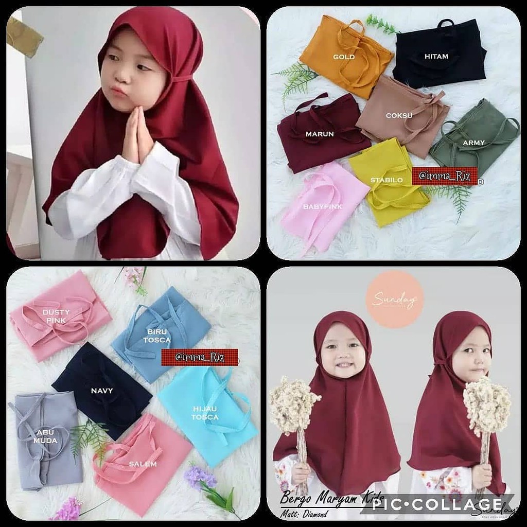 Bergo Maryam Children Hijab Diamond Rope Hijab Tasya | Shopee Malaysia