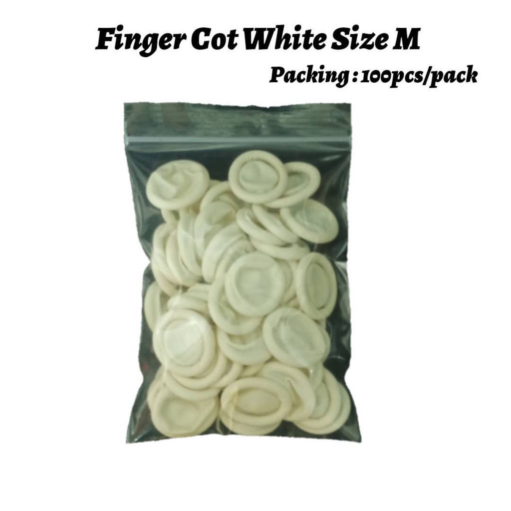 White Finger Bag Powder Free Size M Small Pack (100pcs/Pack) | Shopee ...