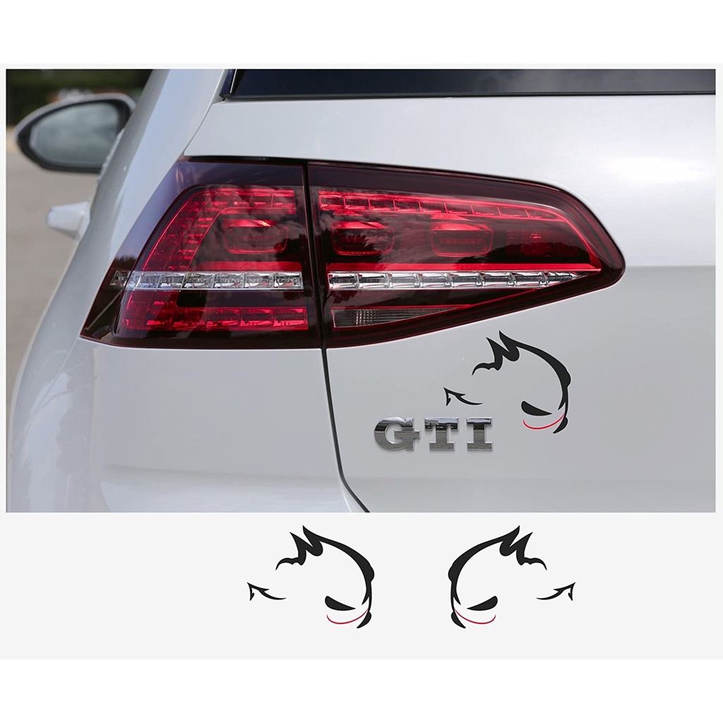 VW Evil Rabbit Racing tail decal 12 cm 2pcs. set (black - red) | Shopee ...