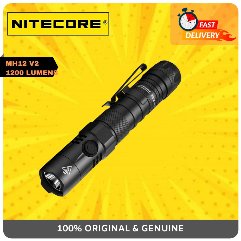 🔥100% ORIGINAL🔥 Nitecore MH12 V2 1200 Lumens Flashlight | Shopee Malaysia