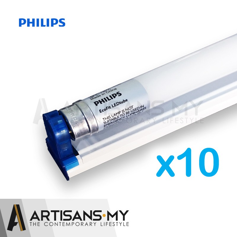 [Housing Set] - 10pcs Philips EcoFit 16w T8 LED Tube Cool DayLight 4ft 1200mm | Shopee Malaysia