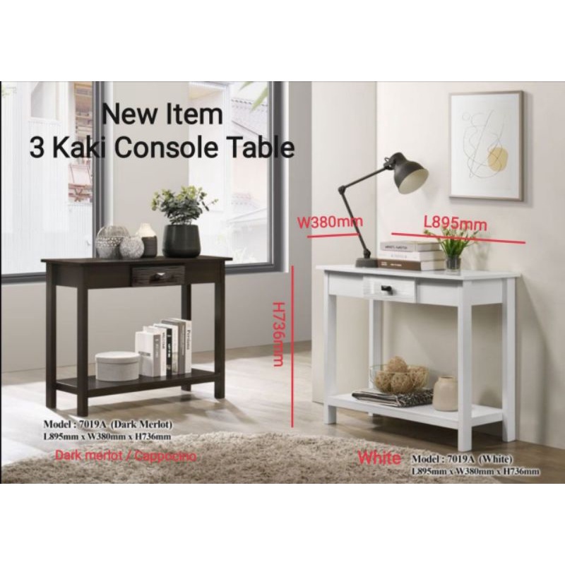 3 feet (white or cappocino color) console table | Shopee Malaysia