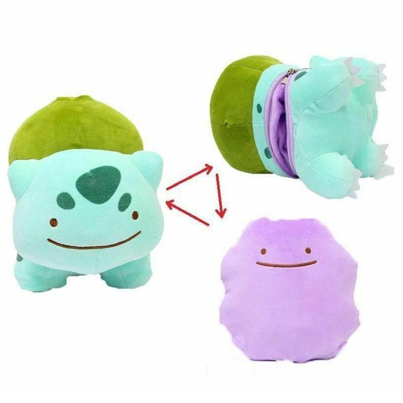 Anime Pokemon Dolls Ditto Reversible Pillow Cushion Transform Pikachu ...