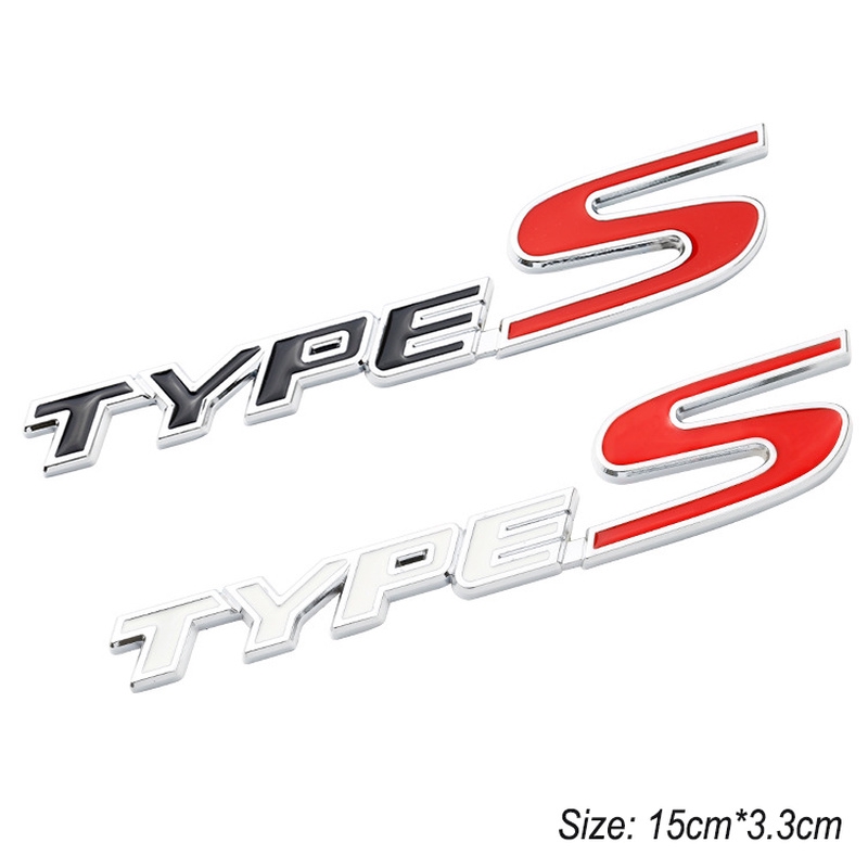 3D Auto Decoration Stickers Car Emblem Trunk Tear Decal Type-S Logo For ...