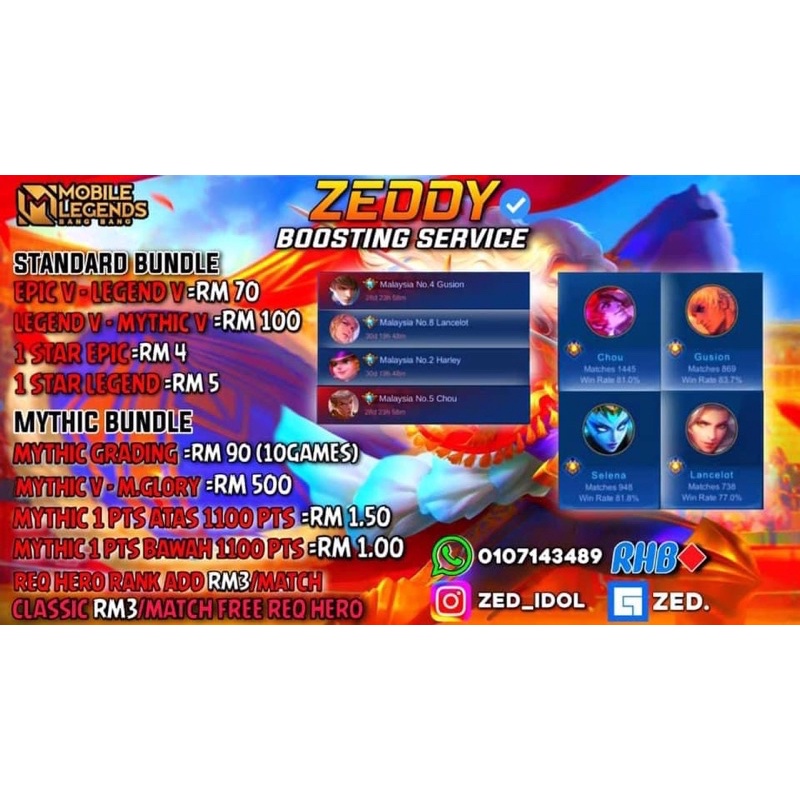 MLBB BOOSTING SERVICES/JOKI ML Mobile Legends Boost Rank Push Rank Push ...