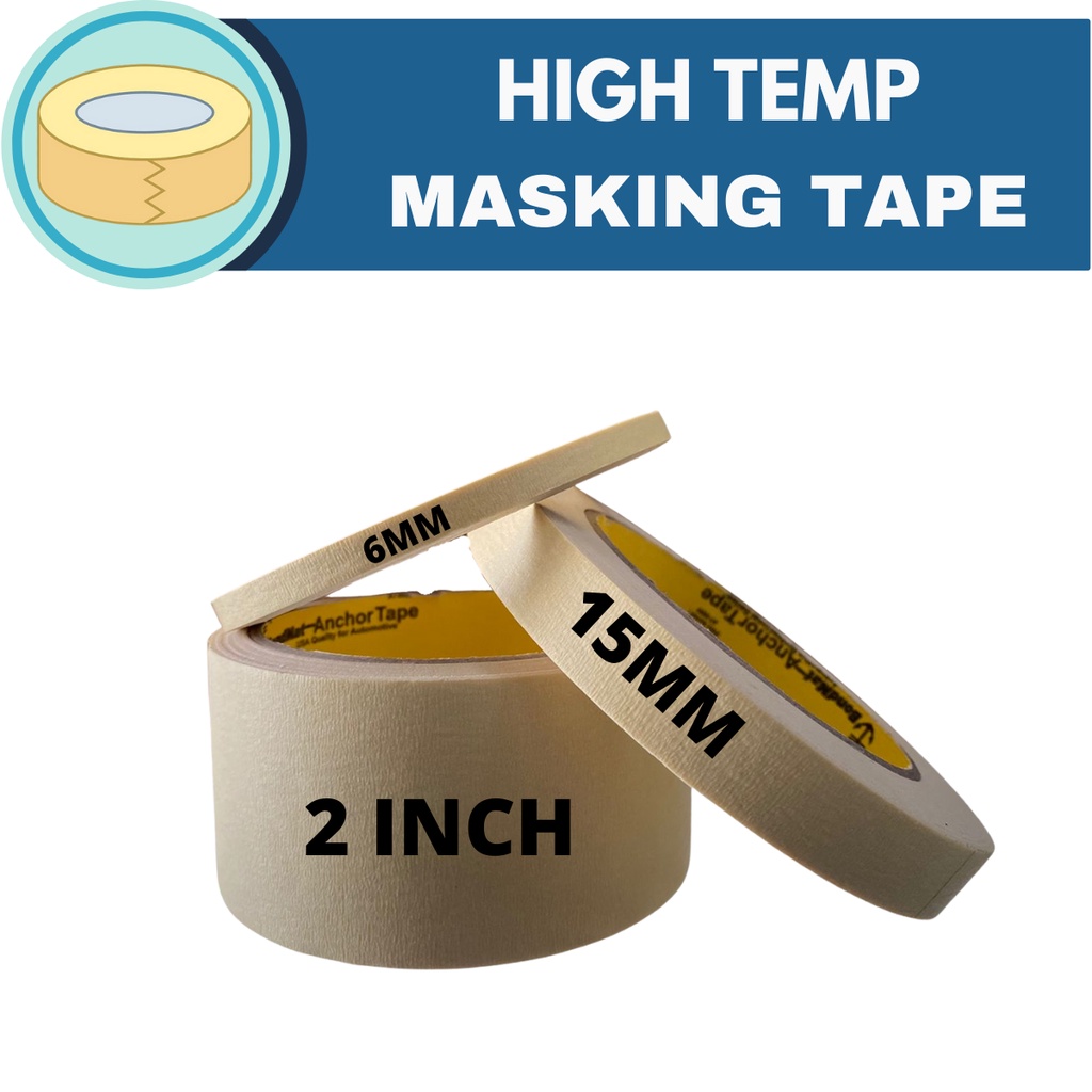 High Temp Masking Tape for Painting 6mm/ 15mm/ 2 Inch Multipurpose Tape ...