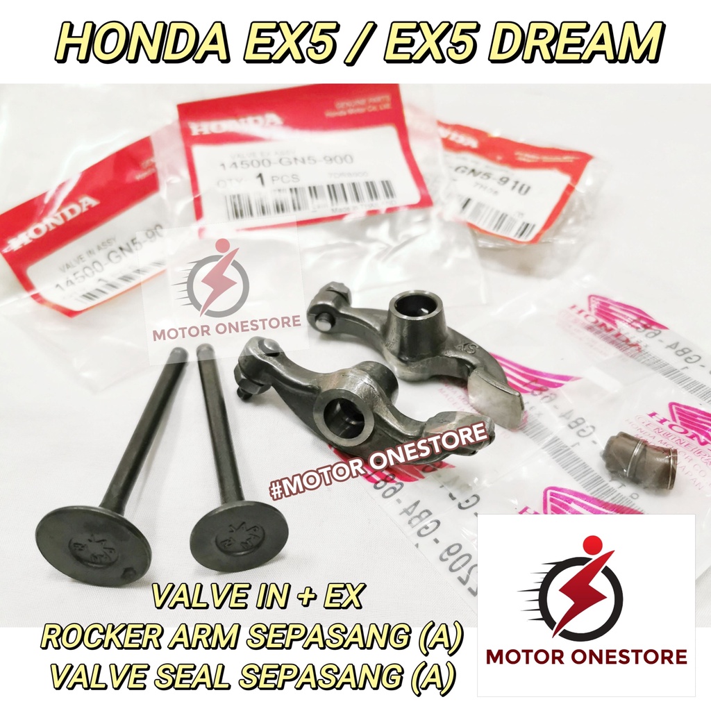 (OE THAI) EX5 DREAM ROCKER ARM + VALVE SET MINYAK & EXHAUST + VALVE ...
