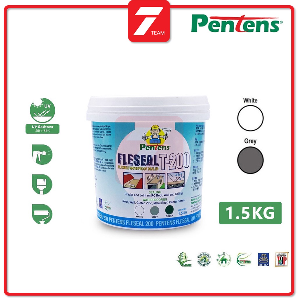 PENTENS FLESEAL T200 1.5KG WATER PROOFING UV RESISTANT ELASTOMERIC PU ...
