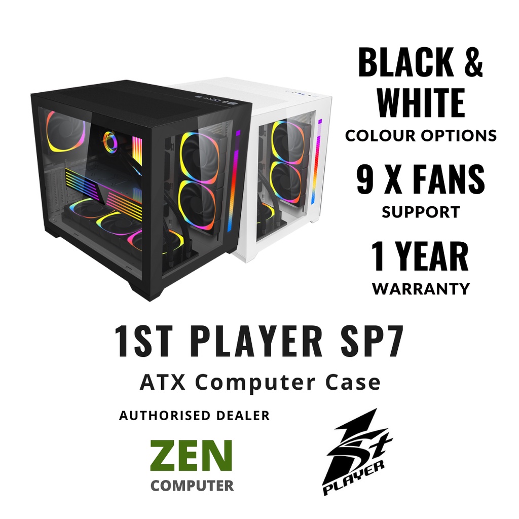 # 1ST PLAYER™️ Steampunk SP7 (Black / White) ATX Computer Case ...