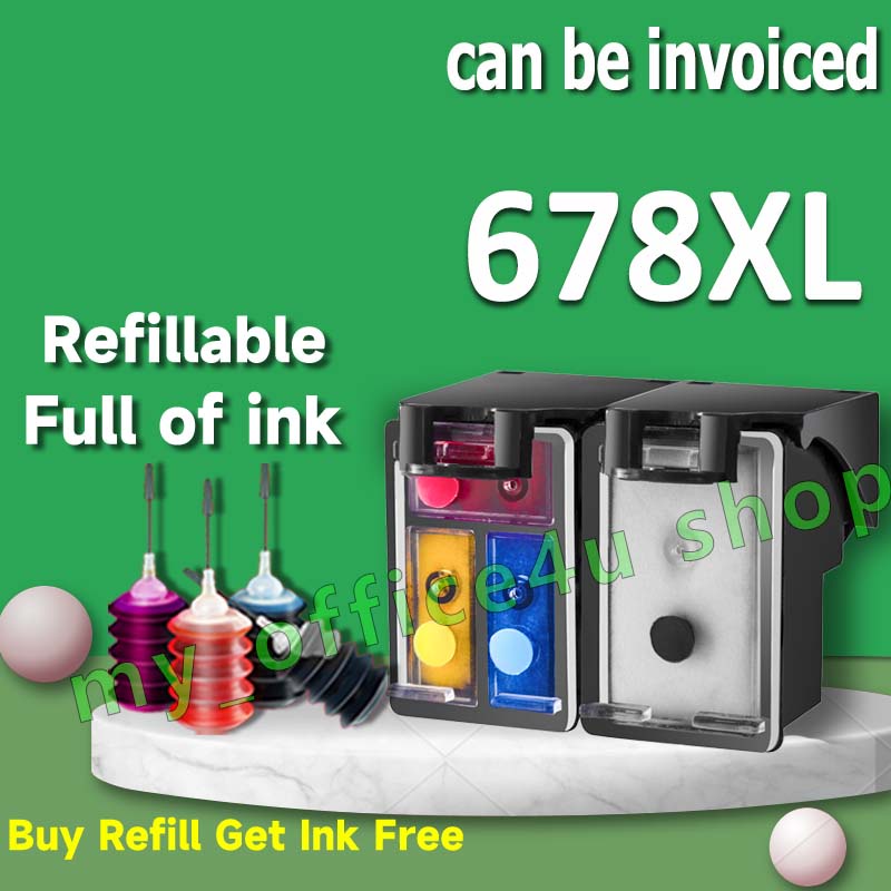 hp 678 ink hp 678xl black hp678xl refillable ink cartridge compatibe ...
