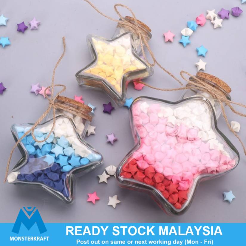 Lucky Star PET Plastic Bottles Wishing Jar Origami Star LED Bottles ...