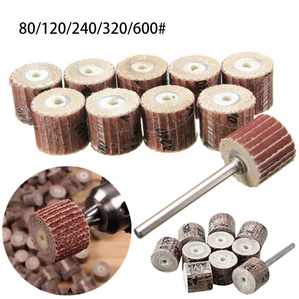 10Pcs 12mm Flap Wheel Sandpaper Sanding Disc Grinding Head Rotary Tool ...