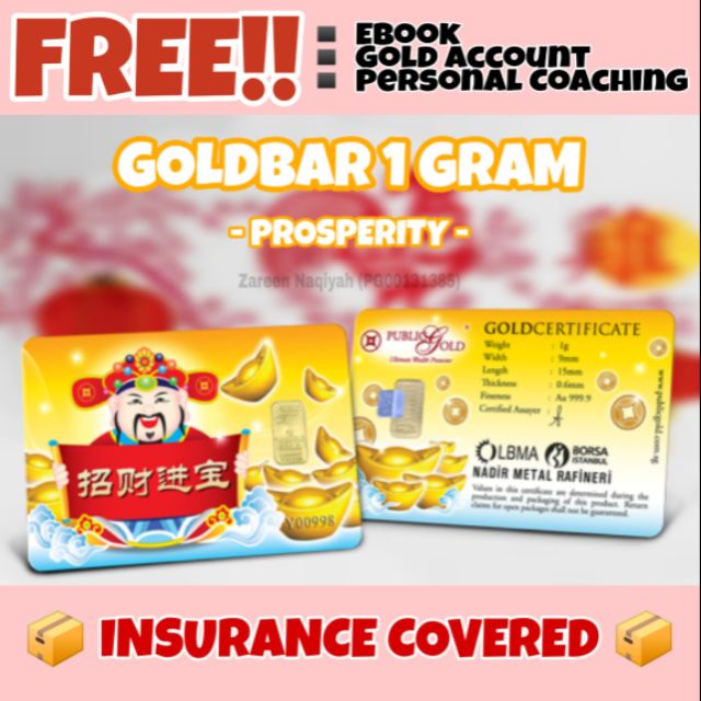 🔥[EMAS PATUH SYARIAH] EMAS GOLDBAR 1 GRAM PUBLIC GOLD PROSPERITY ...
