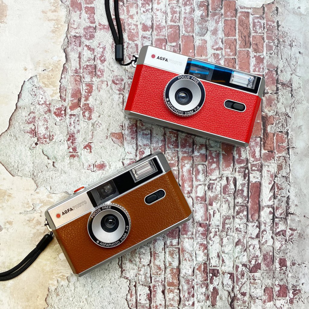 ( FOC KODAK GOLD 36/200 ) Agfa Retro 35mm Camera w/Flash - Red / Brown ...