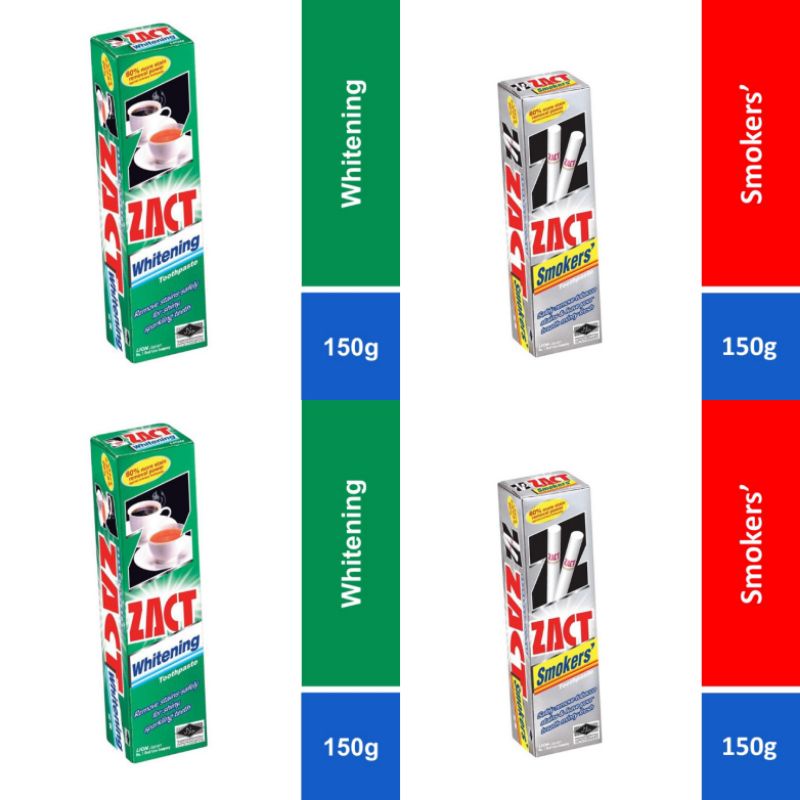 -Ready Stock-(150g large) ZACT Whitening Toothpaste ZACT Smokers Toothpaste Whitening Teeth ...