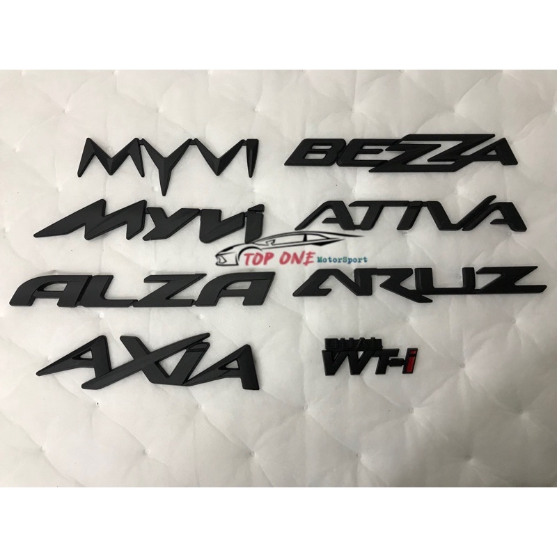 Perodua Font Emblem Car Logo (Carbon/Matt Black) Myvi Bezza Aruz Alza ...