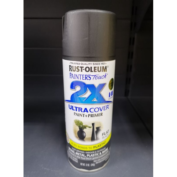 🇺🇸 Rust Oleum 2X Ultra Cover Painter's Spray 249127 Flat Black - 340g ...