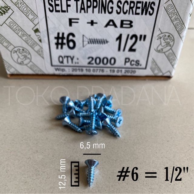 (10PCS) 6 Moon Lion Tapping Screw Screws / 1/2 inch Screws / FH FAB ...