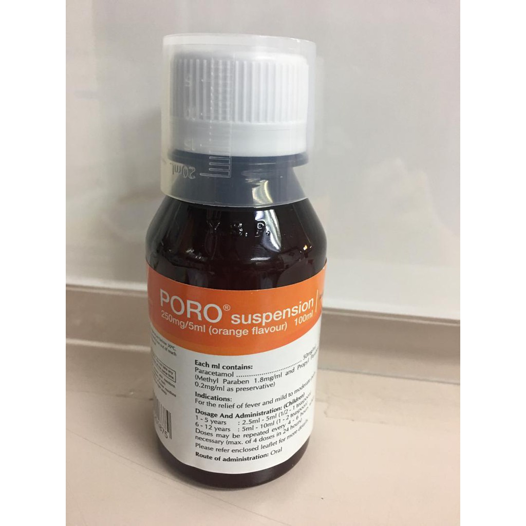 Paracetamol Syrup Poro Paracetamol Suspension Orange Flavour Ubat Demam ...