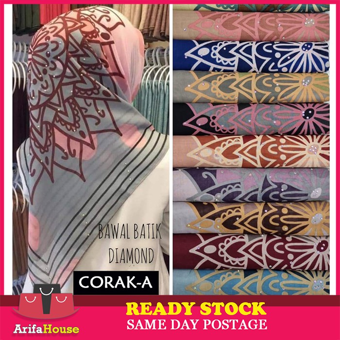 [READY STOCK] 💥NEW RAYA DESIGN 💕💕 TUDUNG BAWAL DIAMOND CORAK FLORA ...