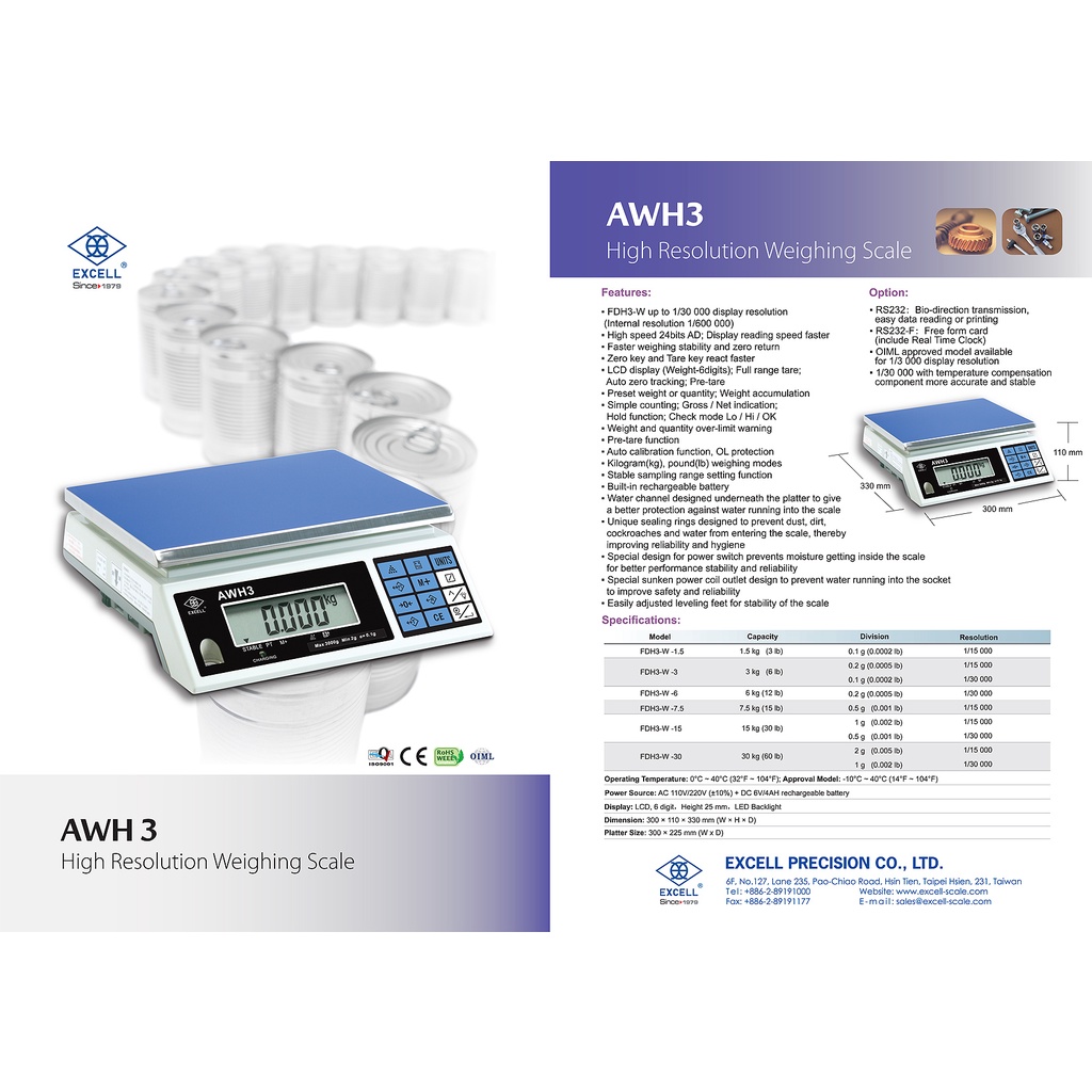 REFURBISHED HIGH RESOLUTION WEIGHING SCALE AWH 3 | Shopee Malaysia